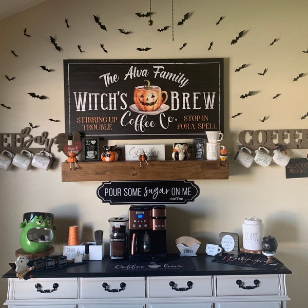 Personalized Witches Brew Coffee Co. Sign, Salem Brew Sign, Halloween ...