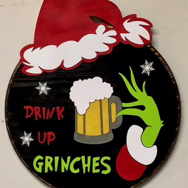 SVG File Only - Drink up Grinches (BEER VERSION) 16" Door Sign - Etsy