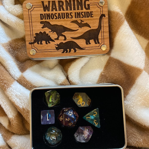 Dinosaur Dice Set & Decorative Box – Mixed Dinosaur Dice for Dnd and ...