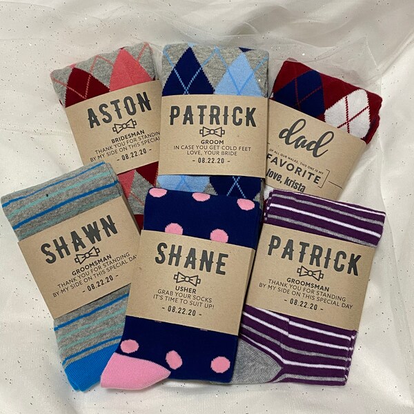 Personalized Groomsmen Proposal Socks and Custom Labels - Etsy