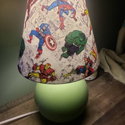 Marvel Super Hero Lamp Shade. Thor Ironman Hulk Captain - Etsy