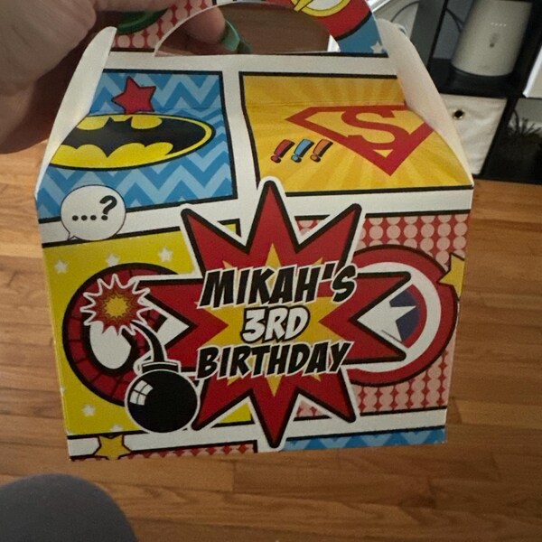 Personalised Superhero Birthday Party Decor, Comic Book Treat Boxes - Etsy