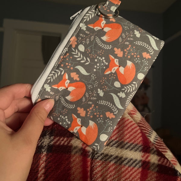 Fox Change Purse Zipper Pouch, Woodland Animal Lover Gift, Fox Zipper ...