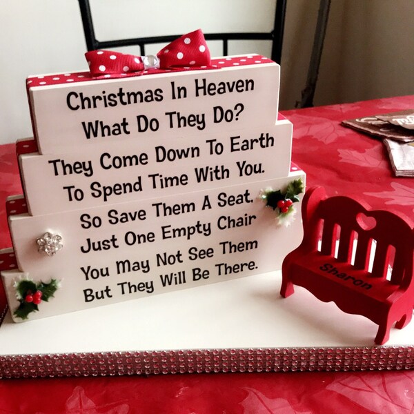 UNFINISHED DIY Christmas in Heaven Poem Memorial Table Top Wood Sign - Etsy