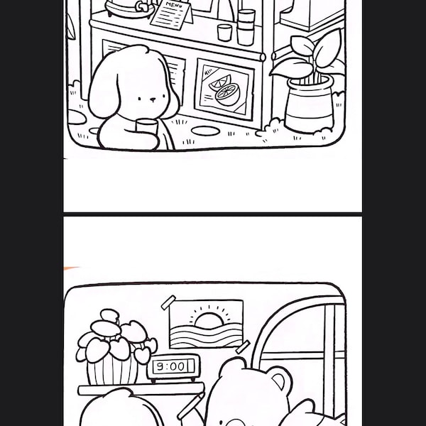 25 Colouringpages Adorable Friend, Colouringbook, 25 Colouringpages ...