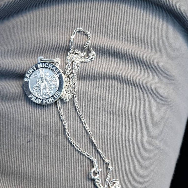 925 Sterling Silver Saint Benedict Key Necklace 20 Long for Good Luck ...