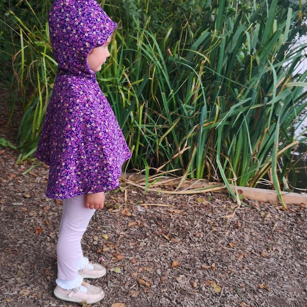 Girls Sewing Pattern Pdf, Hooded Cape Pattern, Costume, Cape Pattern ...
