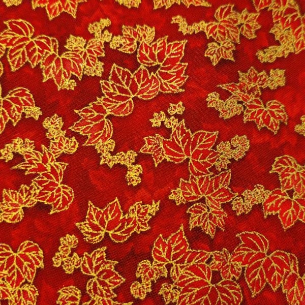 Red Metallic Leaf Design. - Etsy