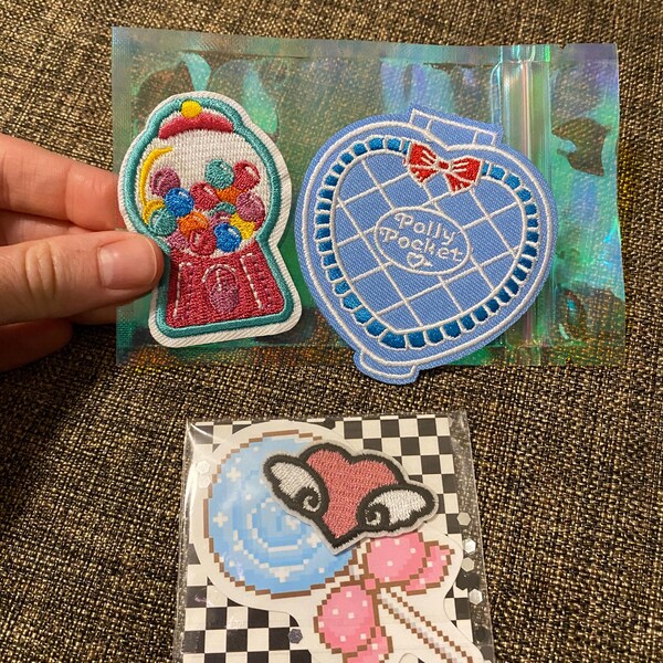 Mini Donut Heart Patch | Pink Pastel Sprinkles Love Doughnut Iron-on ...