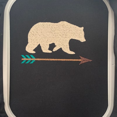 Solid Black Bear Embroidery Design File Multiple Formats One Color ...
