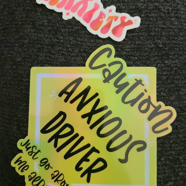 Anxious Driver Bumper Sticker, Caution Anxious Driver, I Hate Driving ...