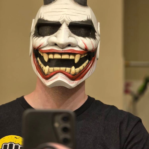 Half Face Airsoft Paintball Motorcycle Mask, Cool Badass Evil Demon ...