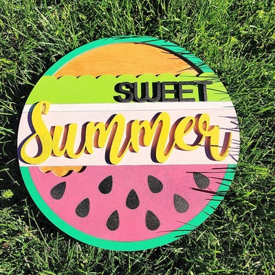 Sweet Summer Watermelon Sign, Summer Door Decor SVG, Watermelon SVG ...