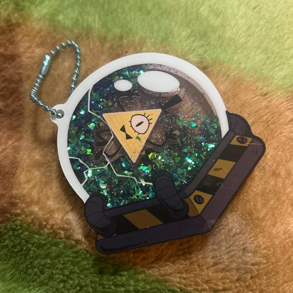 Bill Cipher Gravity Falls Liquid Shaker Charm - Acrylic ...