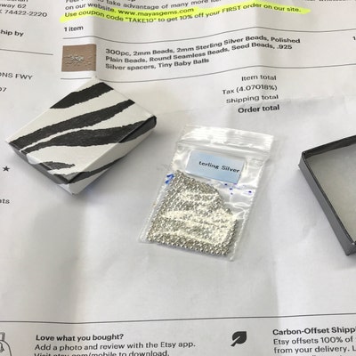 300pc, 2mm Beads, 2mm Sterling Silver Beads, Polished Plain Beads ...