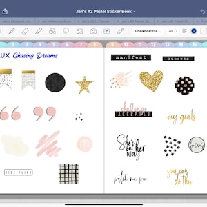 The Chasing Dreams Collection by Luxbook, Digital Planner Stickers ...