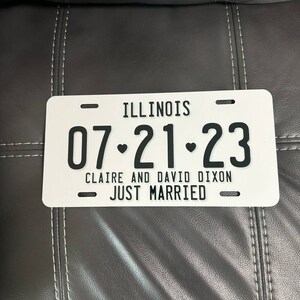 Wedding License Car License Plate Wedding Car Just Married Wedding Date ...