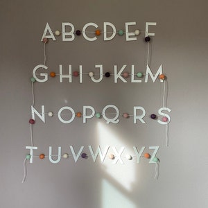 Alphabet Banner Wooden Alphabet Wall Decor Educational | Etsy