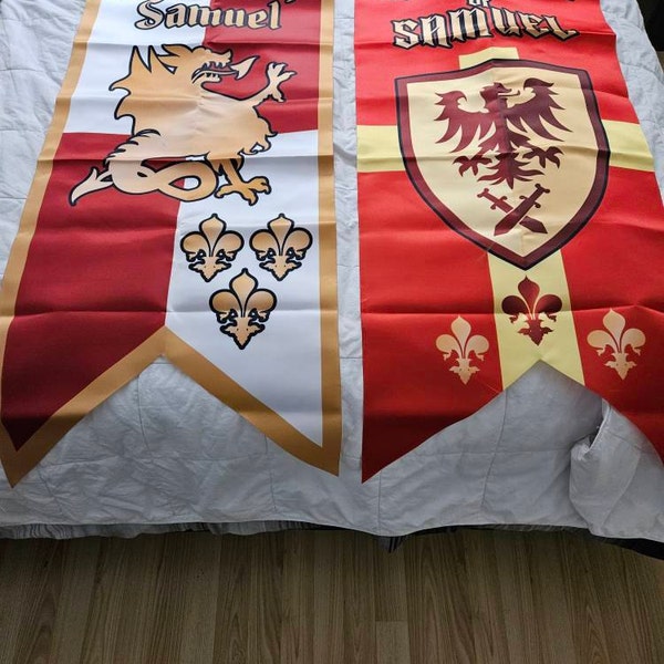 Customizable Medieval Style Family Pennants | Personalized Swallowtail ...