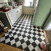Checkerboard Sheet Vinyl Flooring Lino in Black and White Marble Tile ...