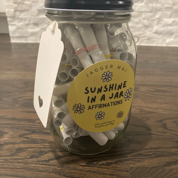 Affirmation Jar for Sending You Sunshine | 100 Uplifting Affirmations ...