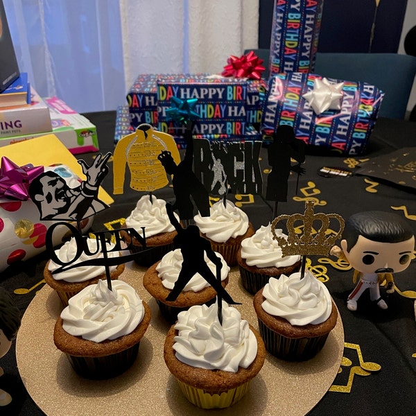 Freddie Mercury Cupcake Toppers, Queen Rock Band, Freddie Mercury Party ...