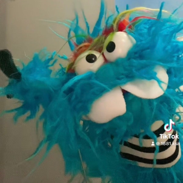 Blue Shaggy Fuzz Pro Monster Hand Puppet - Etsy