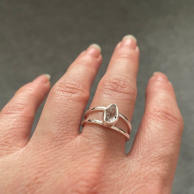 Rare Meteorite Gemstone Ring, 925 Sterling Silver, Meteorite Ring ...