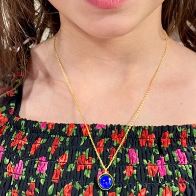 Changing Color Mood Stone Necklace. Gift for Her. Minimalist Necklace ...