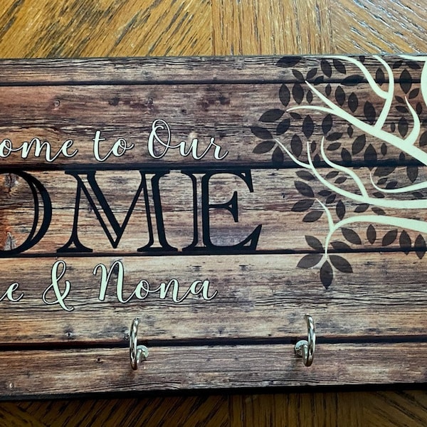 Key Holder for Wall, Wedding Gift, Welcome to Our Home, Anniversary ...