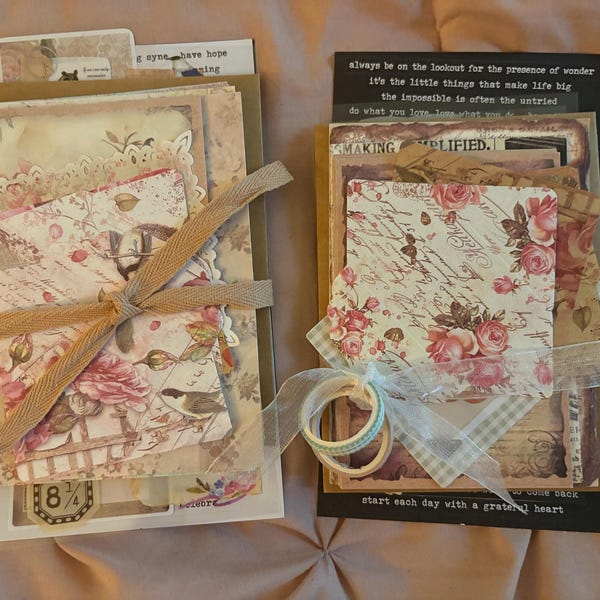 Pink Shabby Chic Junk Journal Kit: Vintage Floral Ephemera (99 Pieces ...