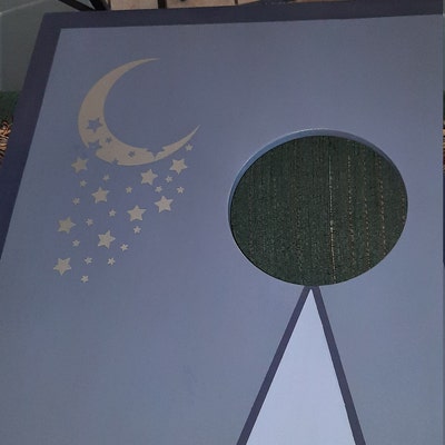 Moon and Star Shower Falling Stars Vinyl Decal Falling Stars Decal Moon ...