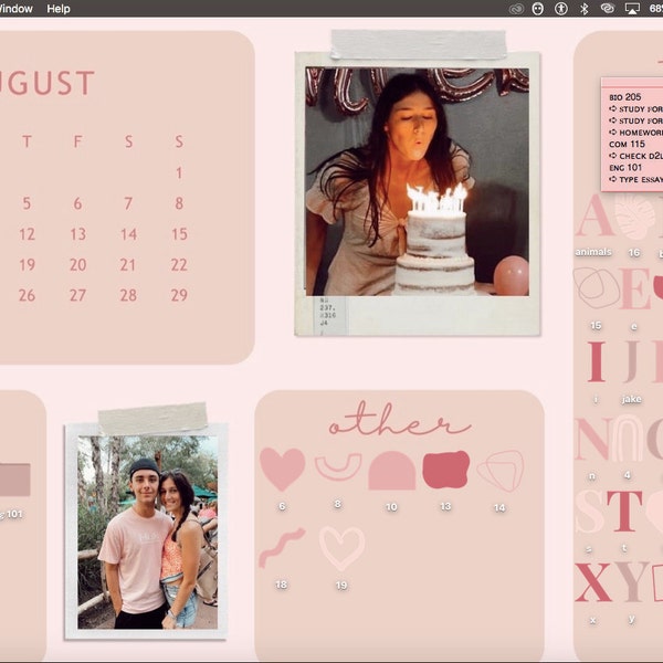 EDITABLE CALENDAR Desktop Wallpaper - Pink Desktop Wallpaper Organizer ...