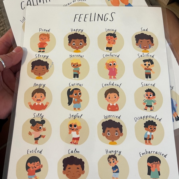 Feelings Chart Emotions Poster Calming Corner Classroom Emotions Chart ...