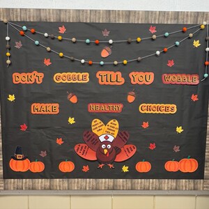 Thanksgiving Health Bulletin Board/door Decor Kit for Nurses' Office ...
