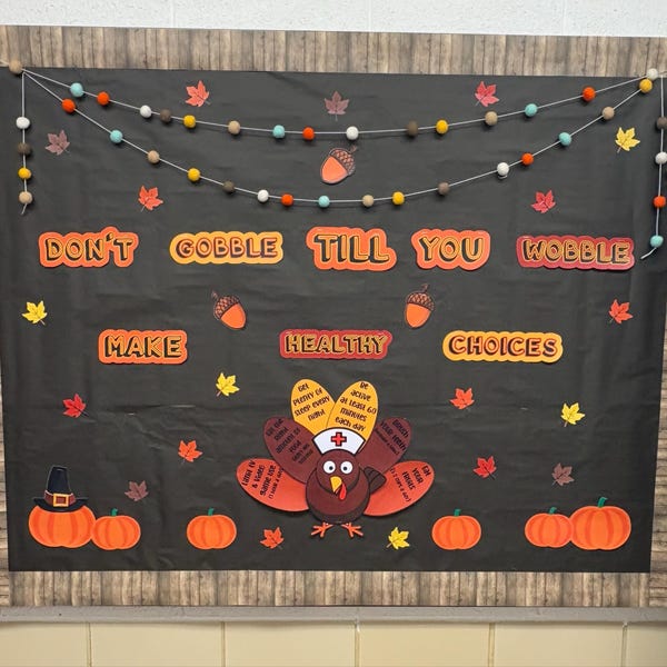 Thanksgiving Health Bulletin Board/door Decor Kit for Nurses' Office ...