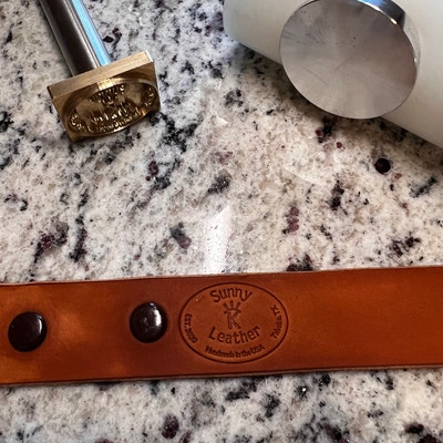 Custom Leather Stamp With Large Handle Embosser Brass Stamp Logo Seal ...