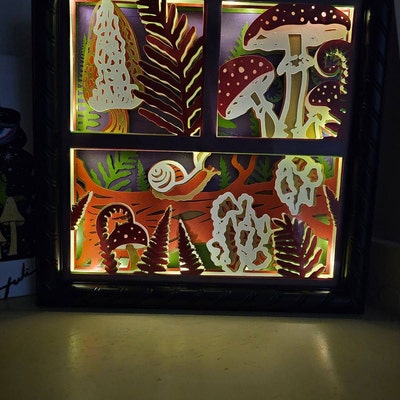 3d Mushroom Forest Shadow Box Svg, 3d Mushroom Svg, 3d Layered Svg ...