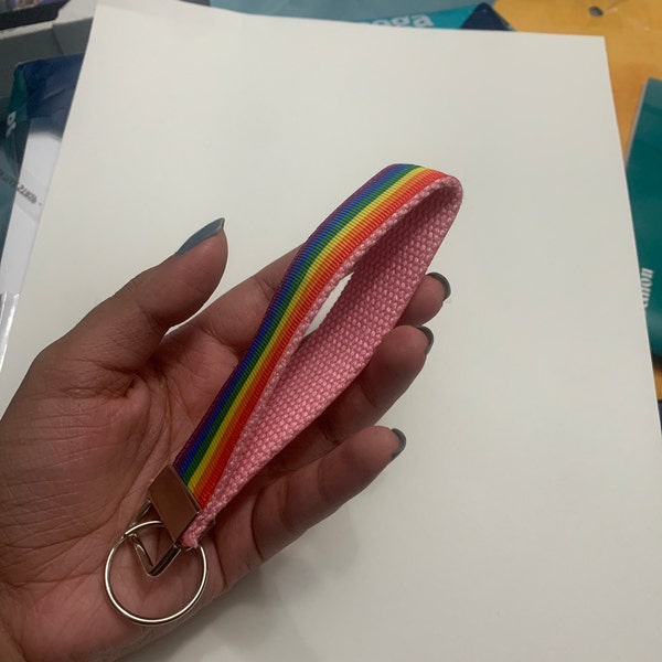 Rainbow Pride Key Fob Wristlet! LGBTQ Flag Ribbon Key Chain. Gay Pride ...