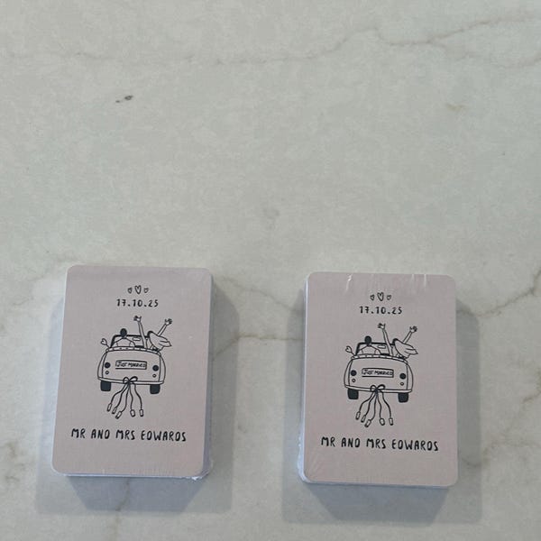 Big Day | Minimalist Wedding Playing Cards – Custom Wedding Day Card ...