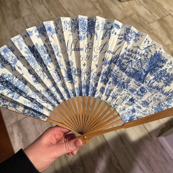 Personalized Custom Hand Fans High End Wedding Fabric Fans Party Favors ...