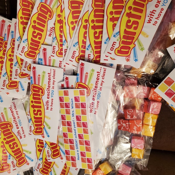 Bursting With Excitement Bag Topper, DIGITAL EDITABLE DOWNLOAD, Back to ...