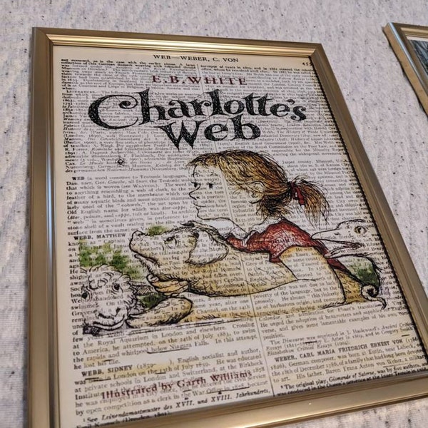 Printable 'charlotte's Web' on Antique Encyclopaedia Page, E B White ...