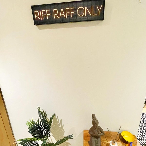 Riff Raff Only | Framed Neon Style Font Print | Metal Print | Retro ...