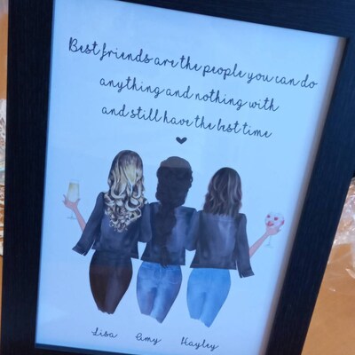 Best Friend Gift, Friend Present, 2, 3 Or4 Friend Group, Personalised ...