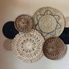 Ivory and Rust Boho Basket Wall Decor Set 7-piece Handwoven Bohemian ...