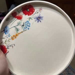 Handmade Ceramic Plate, Pottery Plate, Handmade Botanical Ceramic Plate ...