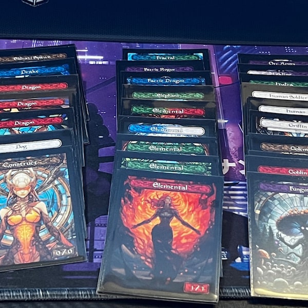 Stained Glass Art Token MTG Token Bundle Magic Token Bundle MTG Stained ...