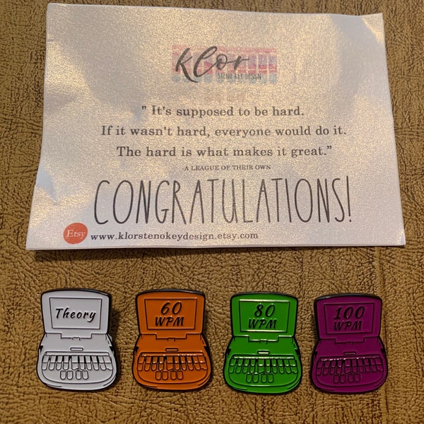 Achievement Court Reporting Speed Lapel Pins - Etsy