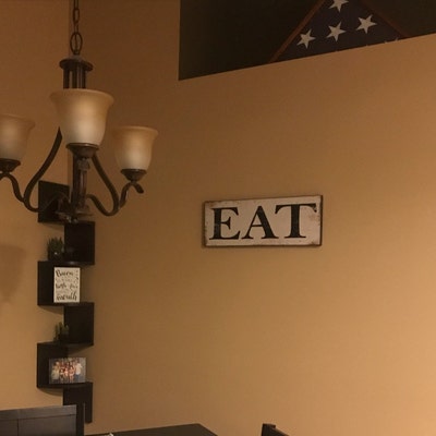 Eat Sign Wooden Handmade Wood Sign Food Dine Decor Cottage Wood Print ...